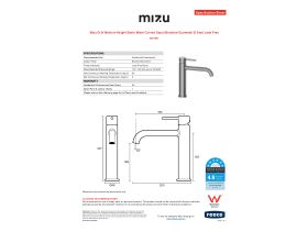 Mizu Drift Medium Height Basin Mixer Curved Spout Brushed Gunmetal (6 ...