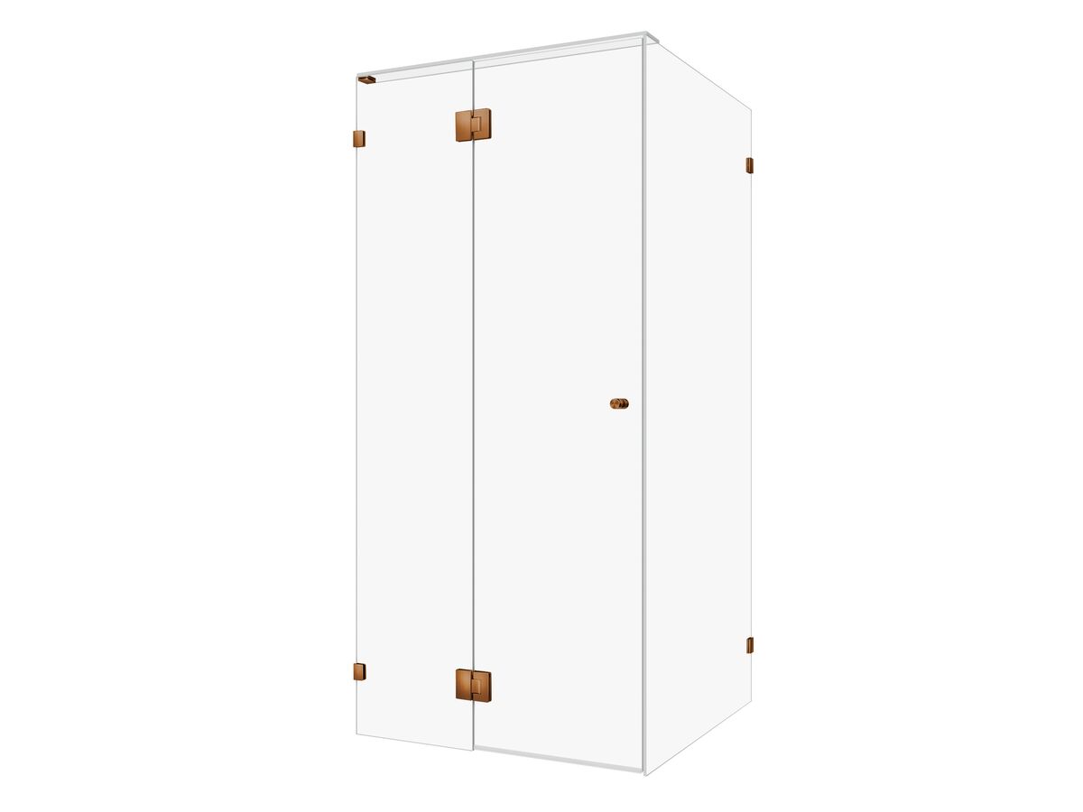 Kado Lux Frameless Enclosure with Wall Clips 1000 x 1000mm Brushed ...
