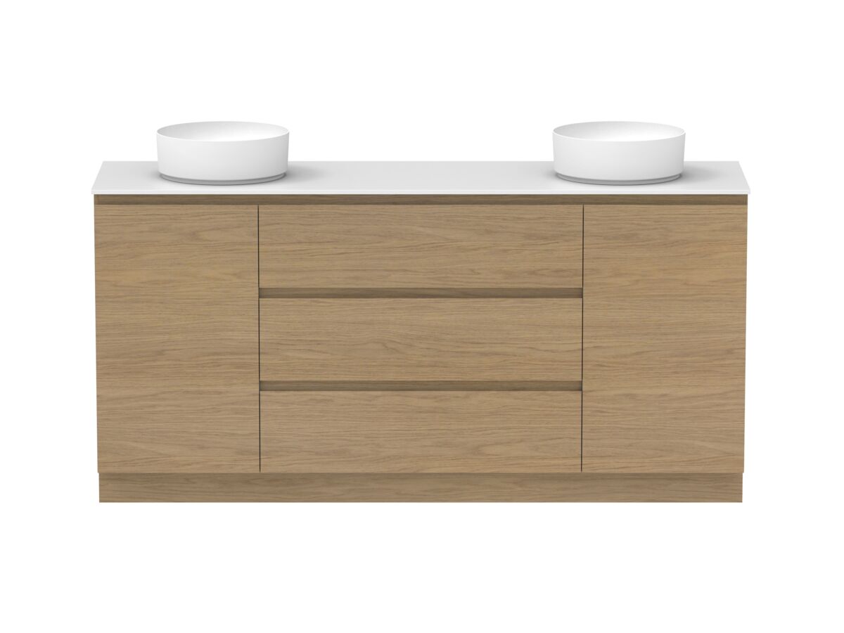 Posh Domaine Plus Hamper Trio 1800 Floor Mounted Double Bowl 12mm ...