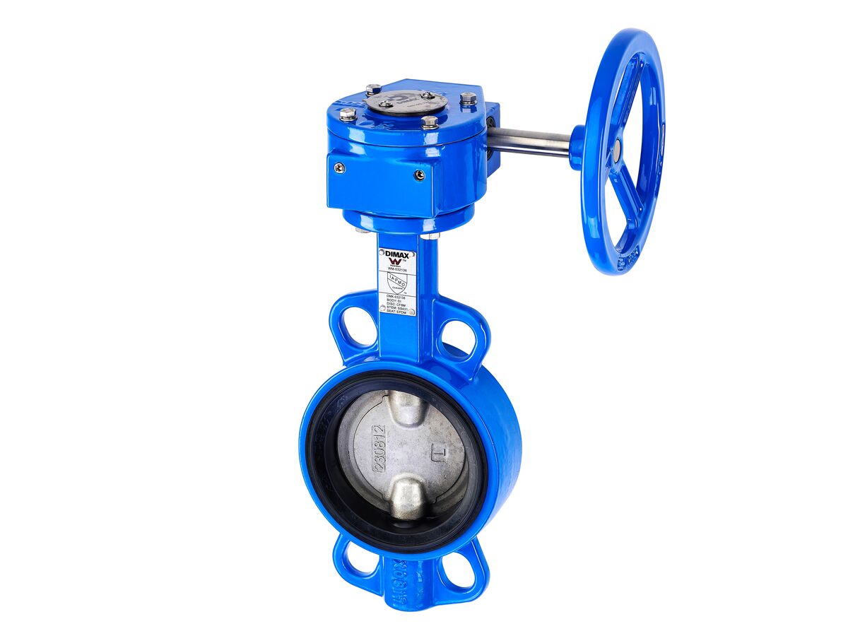 Dimax Butterfly Valve Wafer with Gear Operator 100mm from Reece
