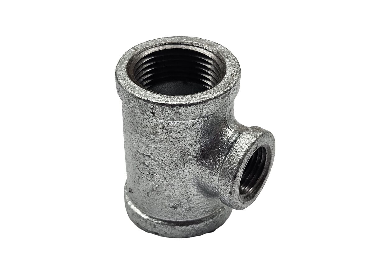 Galvanised Malleable Iron Reducing Tee 25mm x 15mm from Reece