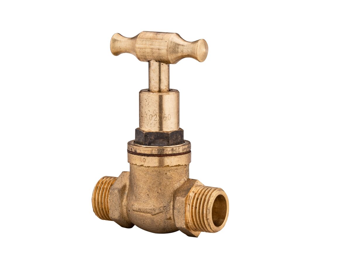 Dura Stop Tap Male & Male T-Head Rough Brass 15mm Lead Free from Reece