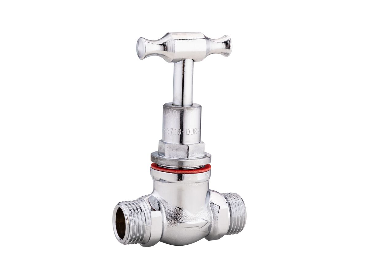 Dura Stop Tap Male & Male T-Head Chrome 15mm Lead Free from Reece