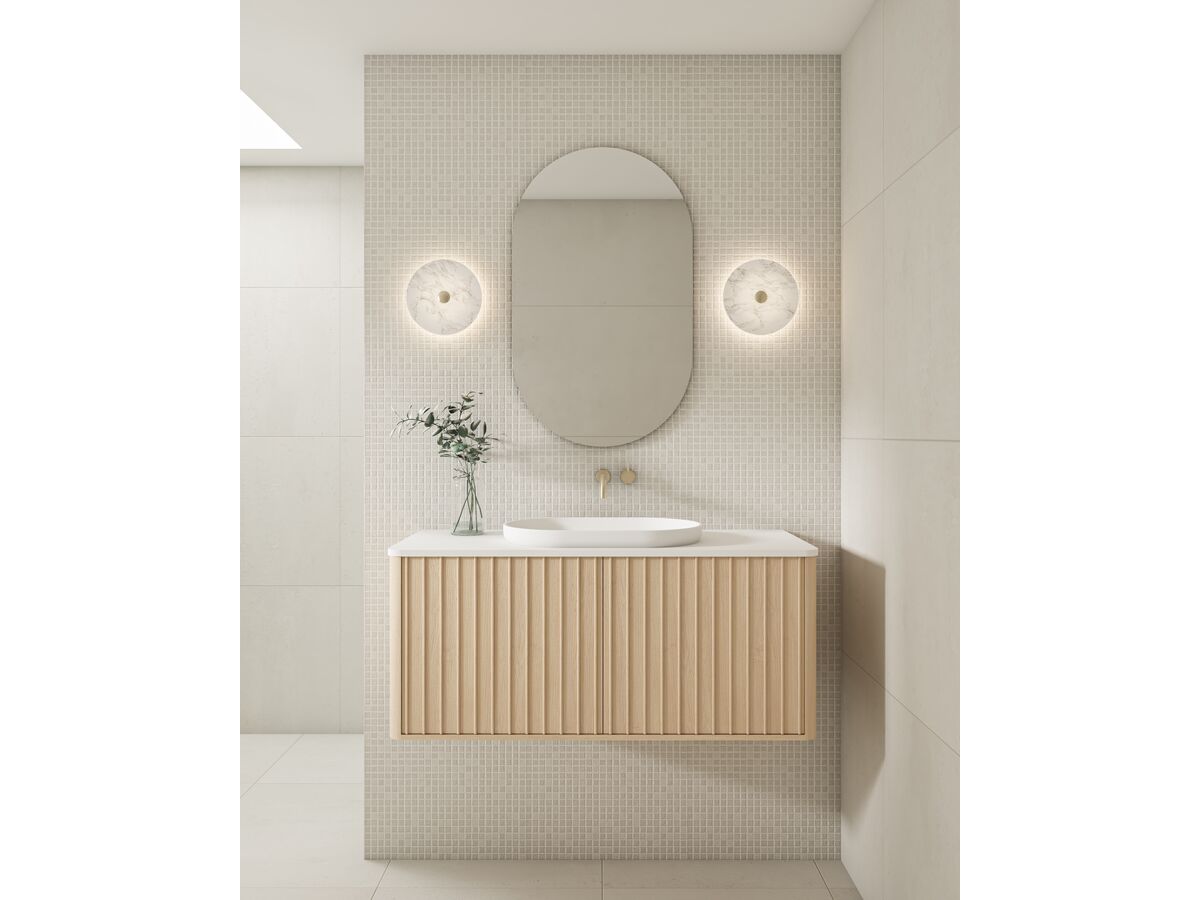 Omvivo Venice 600mm Semi Inset Basin Solid Surface White from Reece