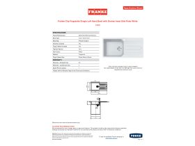 Franke City Fragranite Single Left Hand Bowl with Drainer Inset Sink ...
