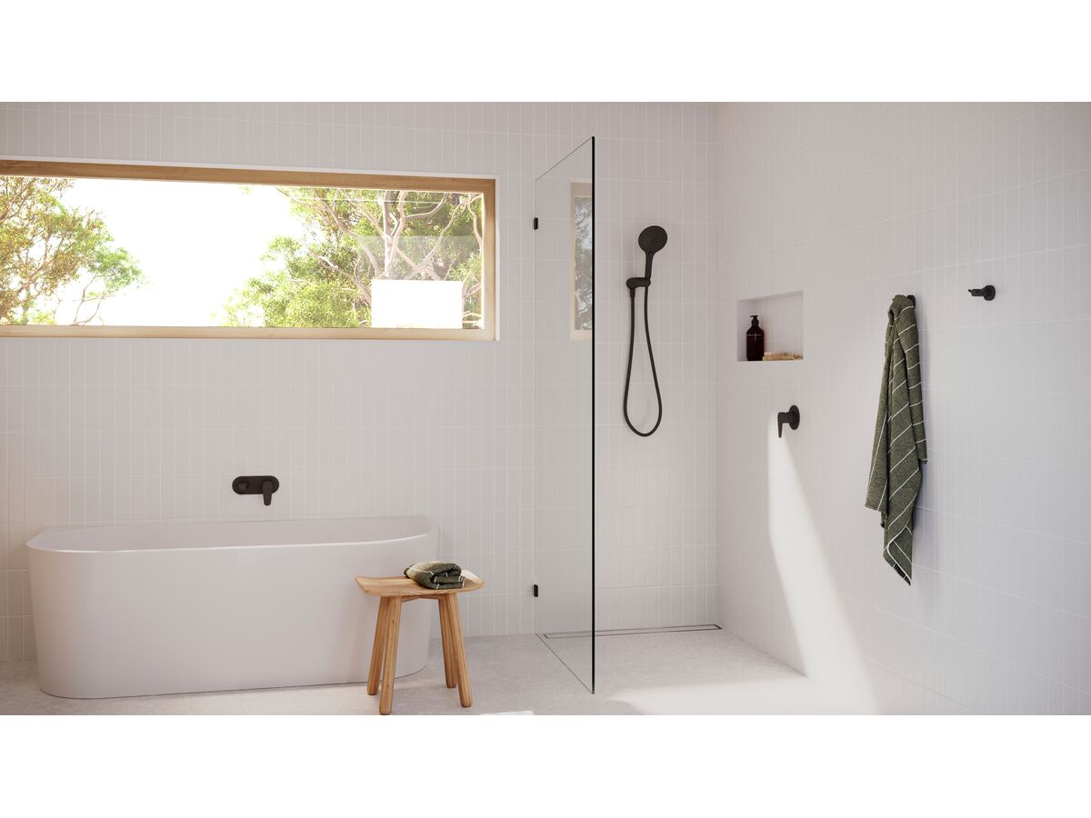 Posh Solus Bath Outlet 220mm Matte Black from Reece