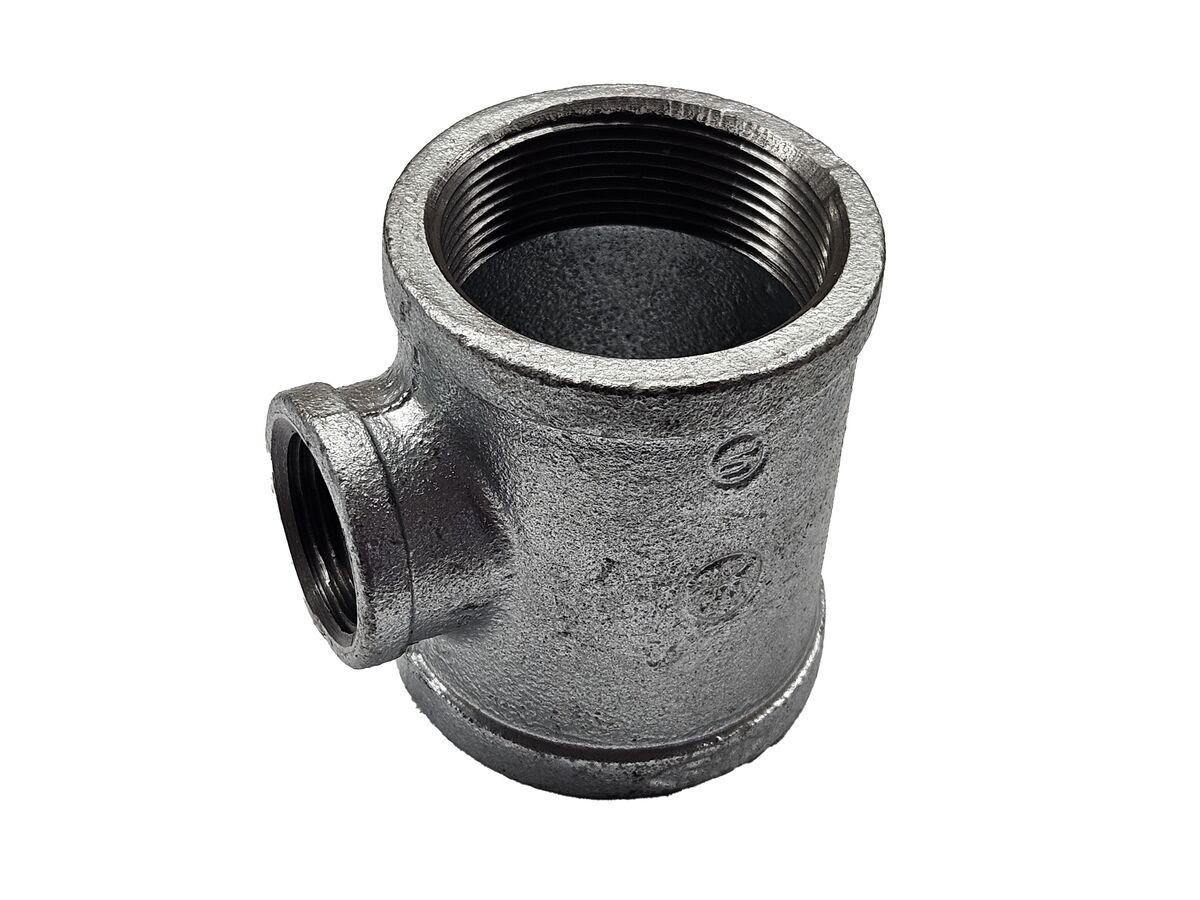 Galvanised Malleable Iron Reducing Tee 50mm x 32mm from Reece