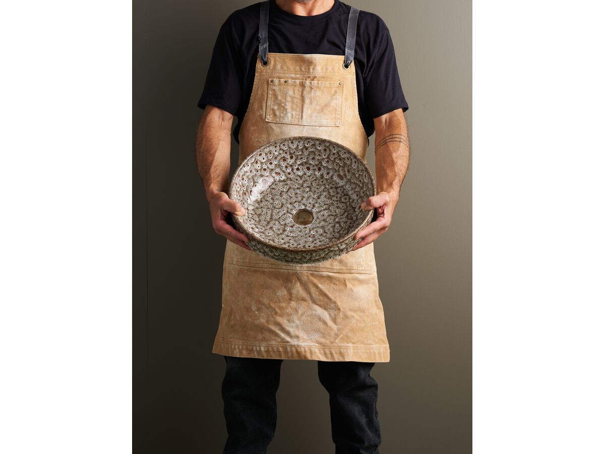 Robert Gordon Potters 370mm Semi Inset Basin White Ochre from Reece
