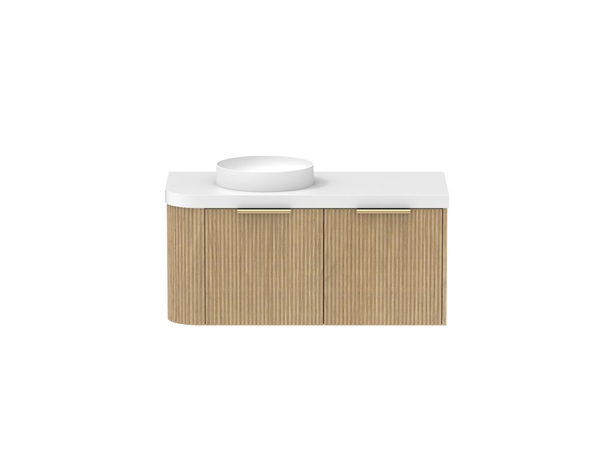 Kado Neue Fluted Single Curve All Drawer 1050mm Wall Hung Vanity with ...