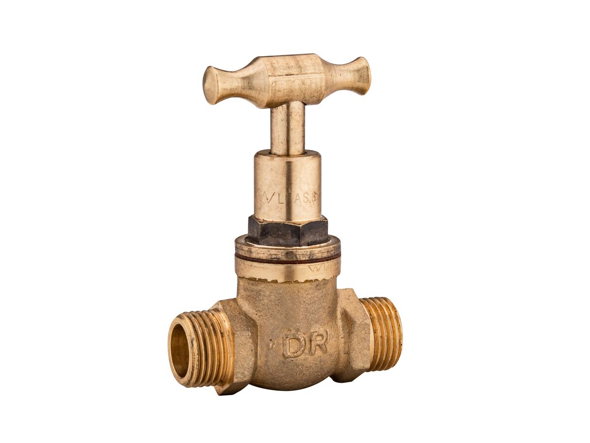 Dura Stop Tap Male & Male T-Head Rough Brass 15mm Lead Free from Reece