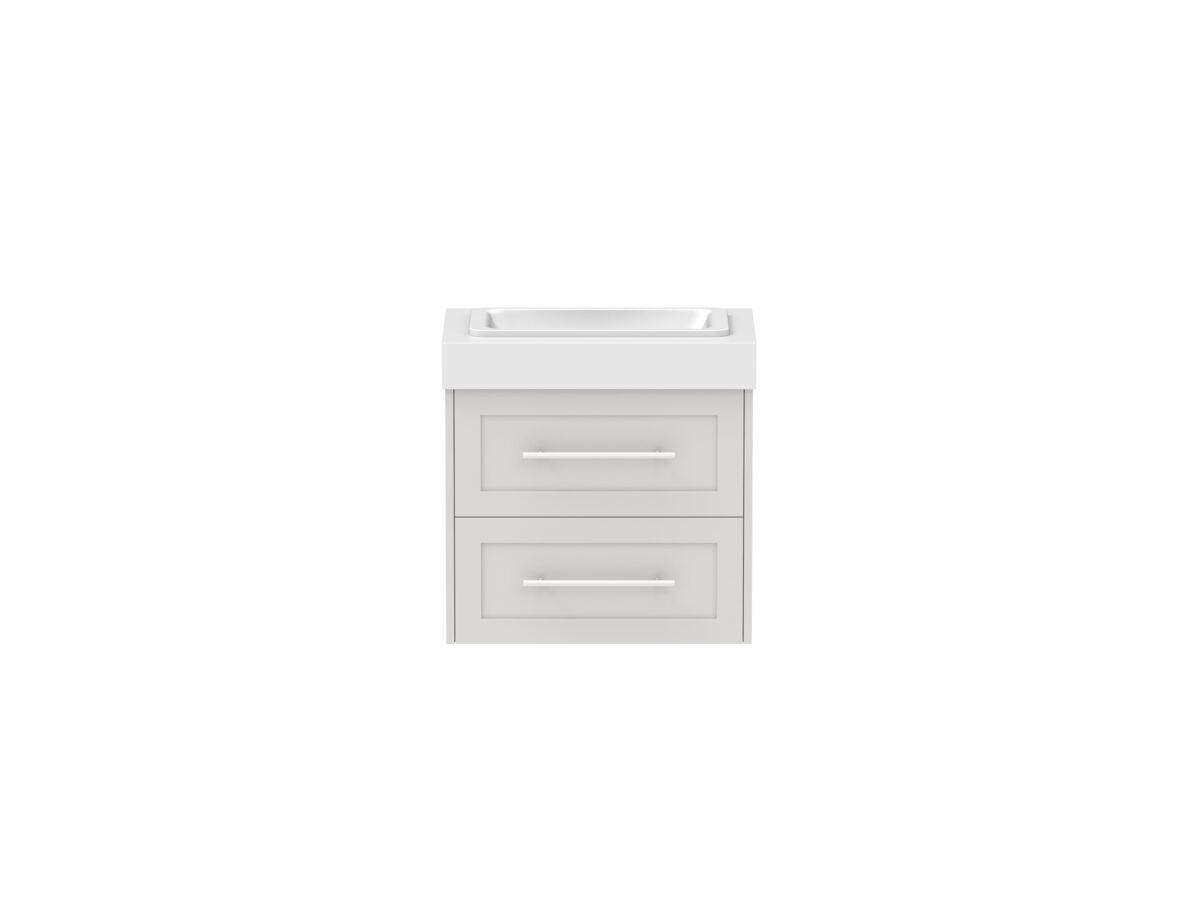 Kado Lux Ensuite All Drawer Twin 600mm Wall Hung Vanity Centre Basin ...
