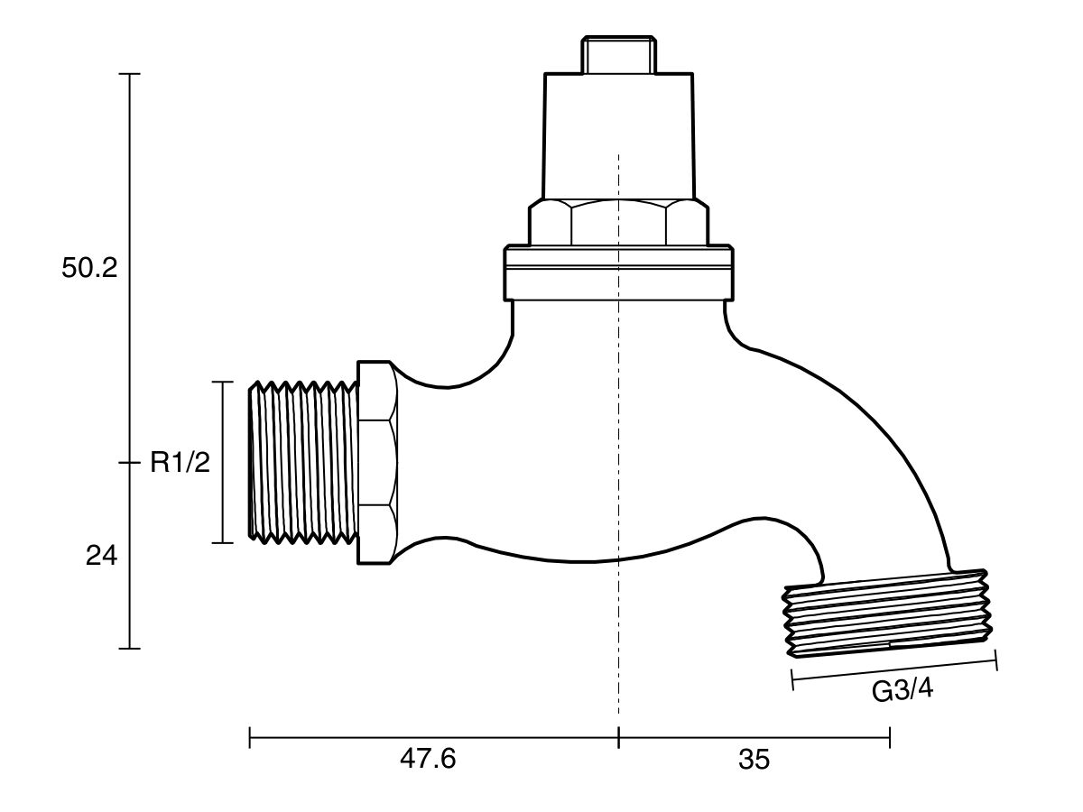 Dura Hose Bib Male Spline Vandal Proof Less Key 15mm Lead Free from Reece