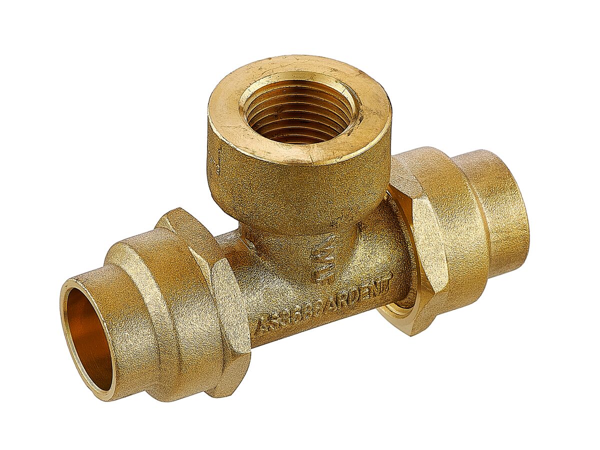 Ardent Lead Free Compression Flared Tee DUT 20C x 20C x (15mm Female) from Reece