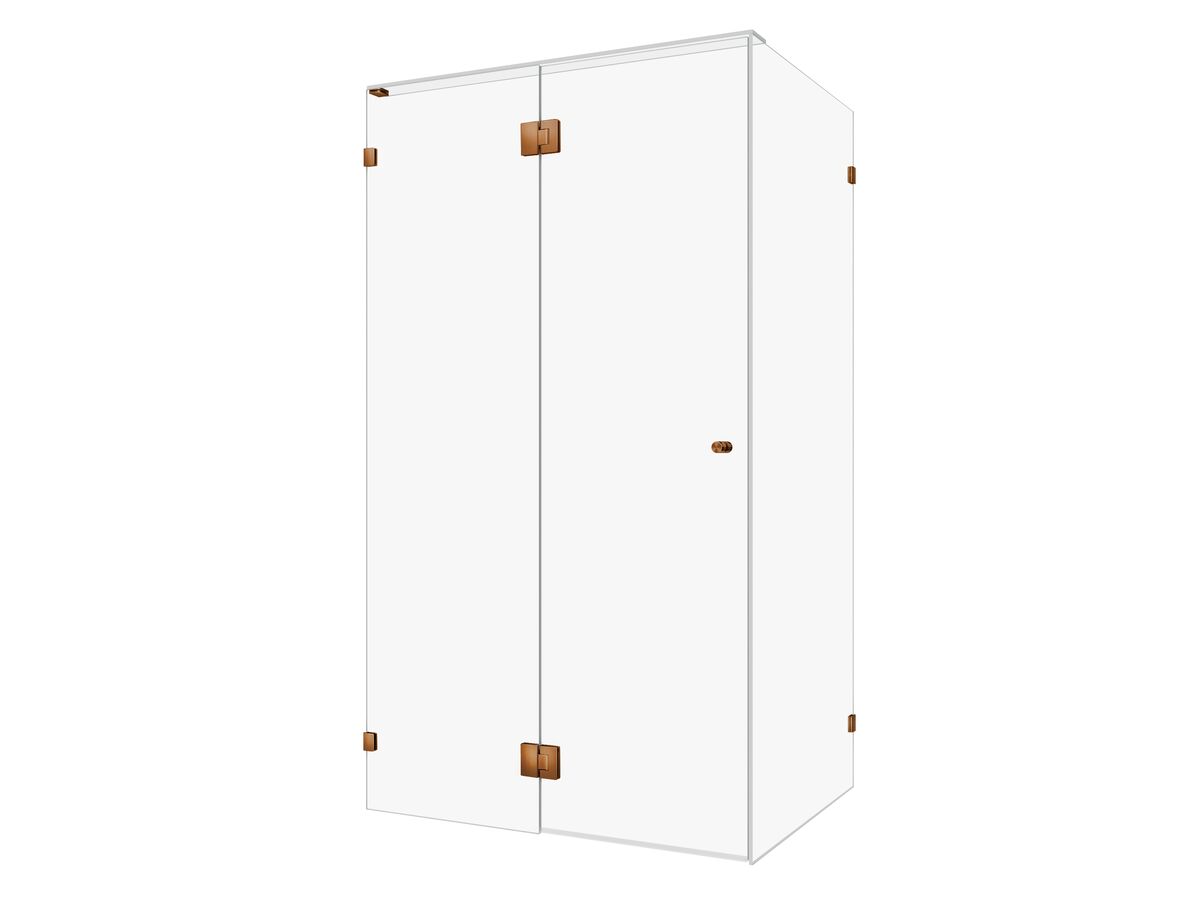 Kado Lux Frameless Enclosure with Wall Clips 1200 x 900mm Brushed ...