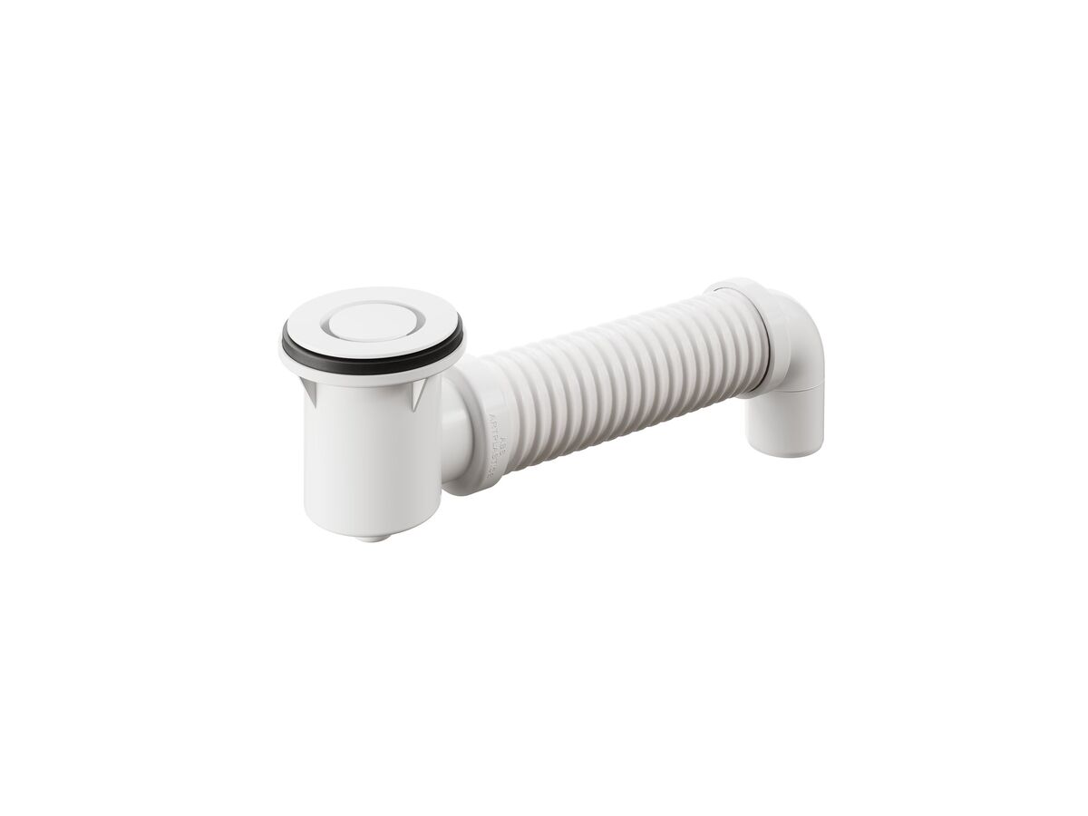 Plug & Waste Bath Bend Pop Down with Connector 40mm White from Reece