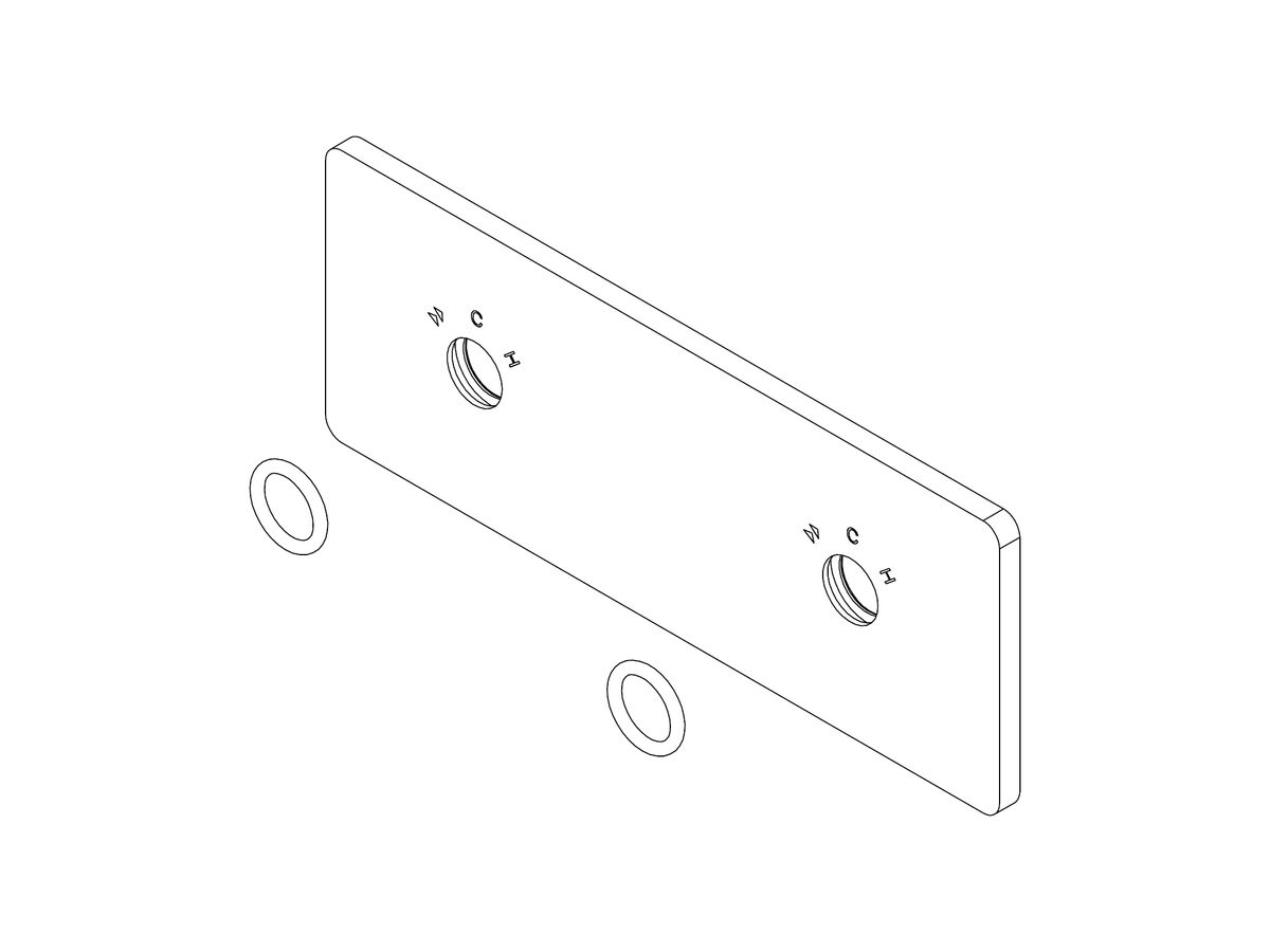Milli Etch Twin Mixer Progressive Backplate Assembly Brushed Nickel ...