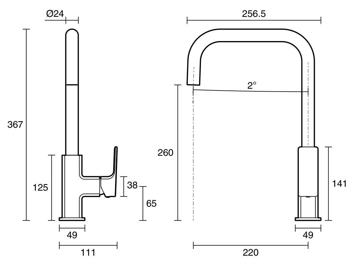 Mizu Bloc Sink Mixer Chrome (5 Star) Lead Free from Reece