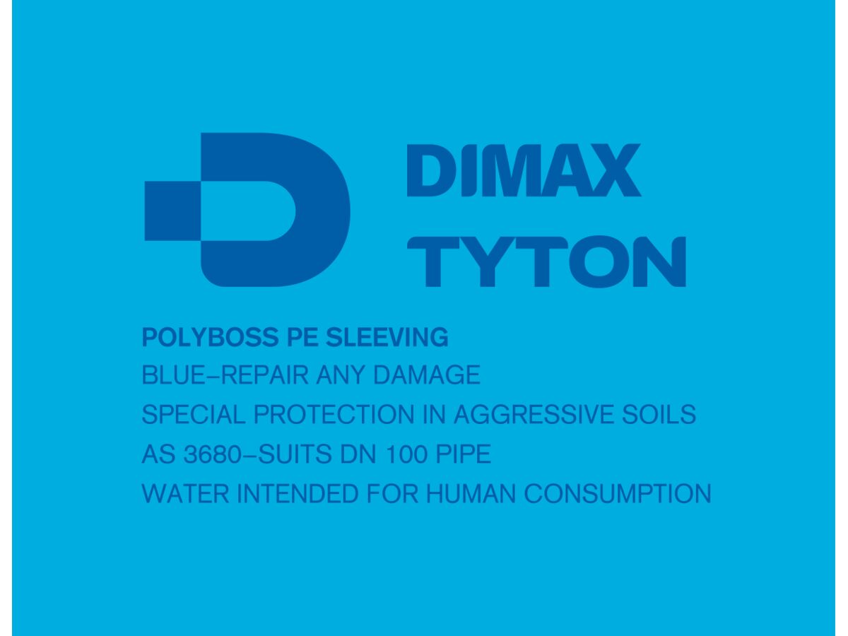 Ductile Iron Pipe Poly Sleeve Blue (30) 100mm from Reece