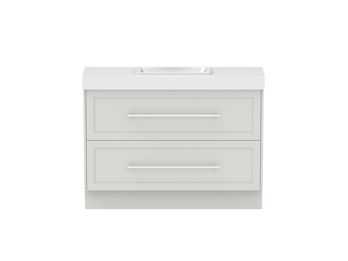 Kado Lux Ensuite All Drawer Twin 1200mm Floor Mount Centre Basin 90mm ...