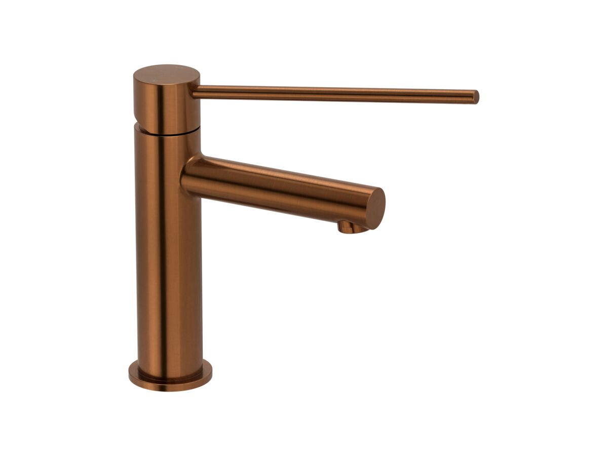 Mizu Drift Basin Mixer Straight Spout with Extended Lever Tap Brushed ...