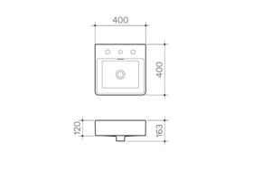 Clark Square Wall Basin 400mm No Taphole White from Reece