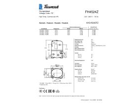 Tecumseh Compressor 2HP MHBP 1PH FH4524Z-V suitable for R404A/R448A ...