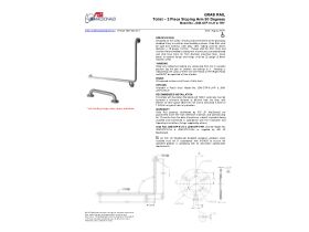 2 Piece 90 Degree Angled 965mm x 600mm Left Hand Grab Rail with 300mm ...
