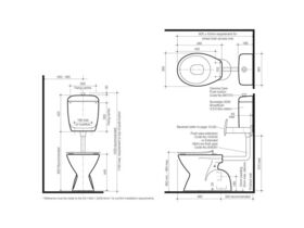 Caroma Cosmo Sovereign Care 4.5/3 S Trap Toilet Suite & Backrest with ...