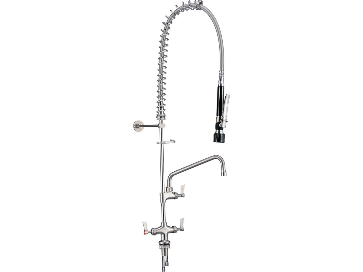 3Monkeez Dual Hob Mount Pre Rinse Unit with 6" Pot Filler Complete ...