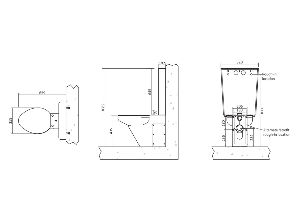 Ambulant WC Toilet Suite & Seat P Trap Stainless Steel (3 Star) from Reece