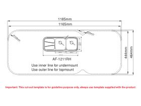 AFA Flow Double Bowl Undermount/Inset Sink Right Hand Bowl 1 Taphole ...