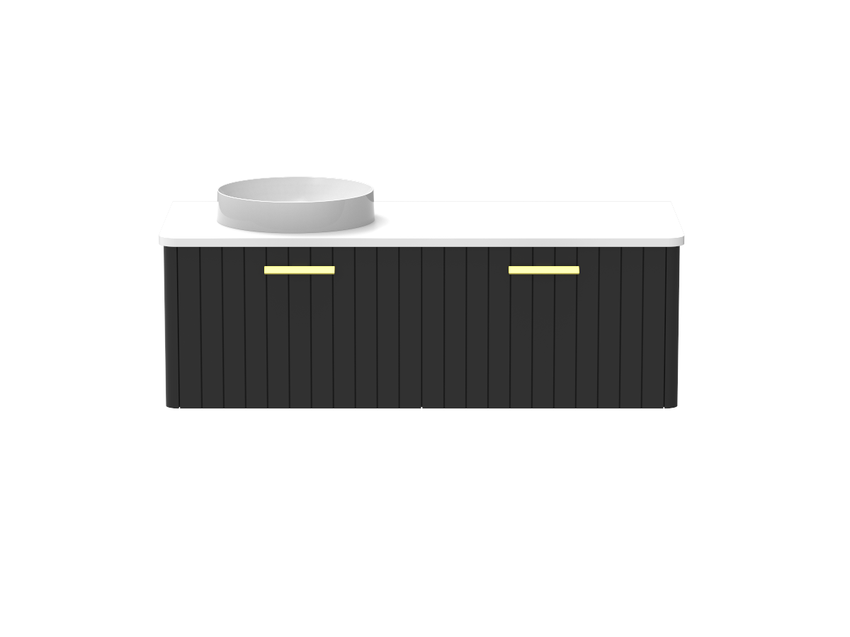 Kado Neue All-Drawer 1200mm Left Offset Bowl Wall Hung 20mm Cherry Pie