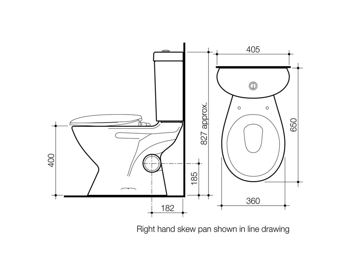 Caroma Profile Left Hand Skew Trap Close Coupled Toilet Suite with ...