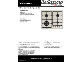 Technika Bellissimo TB64GWFSS-4 Stainless Steel 4 Burner Cooktop with ...