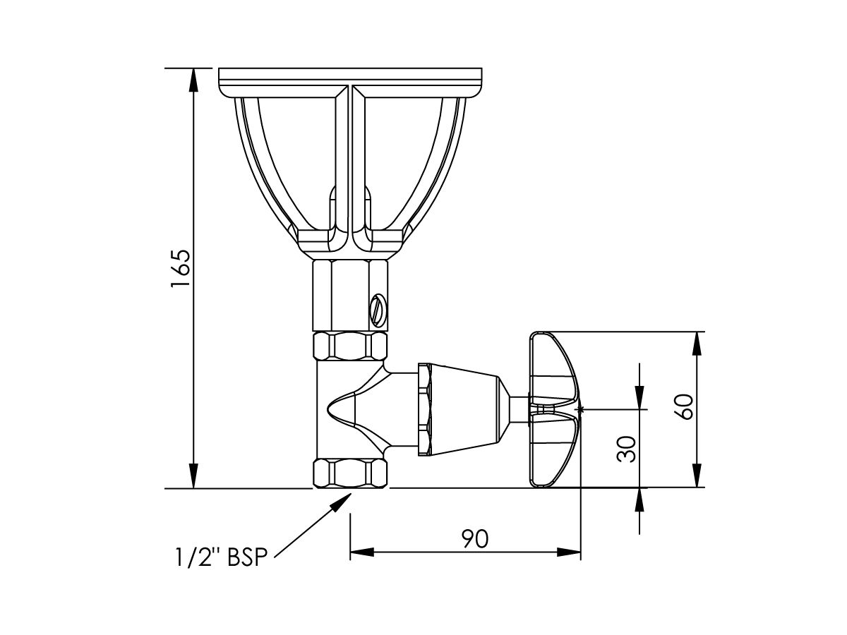 Enware Bubble Cock T45 Upright with Guard 15mm (6 Star) from Reece