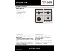 Technika H640STXPRO-3 Stainless Steel 4 Burner Cooktop 600mm Natural ...