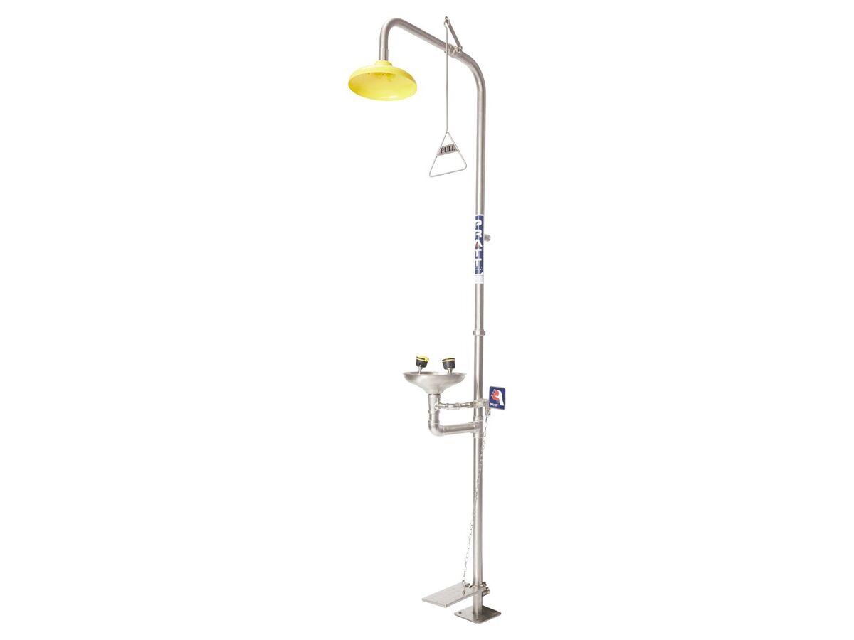 Deluge Shower & Aerator Eye Wash Hand/Foot Operated from Reece