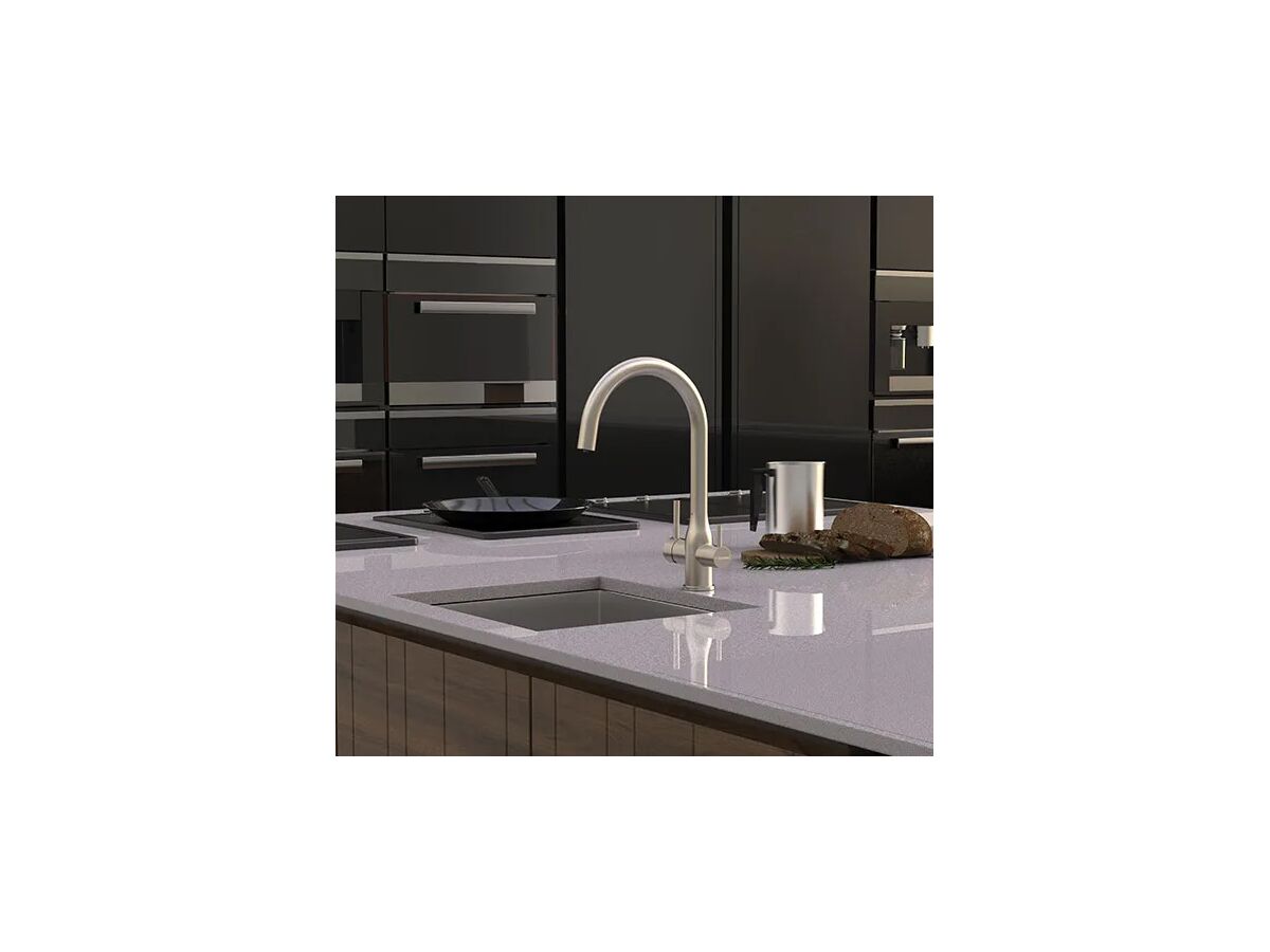 Tripla Elite 3 in 1 Gooseneck Filter Sink Mixer Brushed Nickel Lead ...