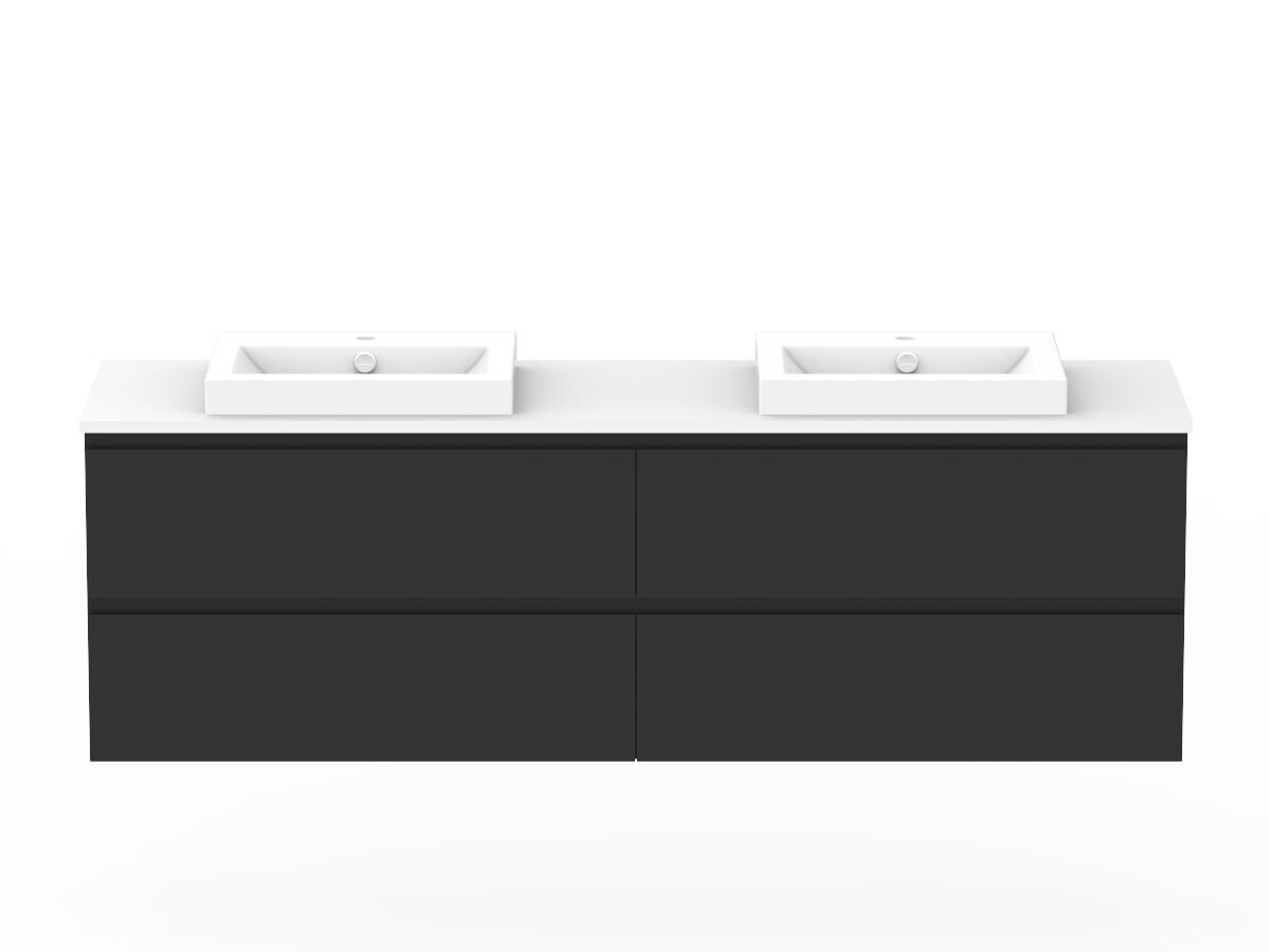 Posh Domaine Plus All-Drawer Twin 1800 Double Bowl Wall Hung Vanity ...