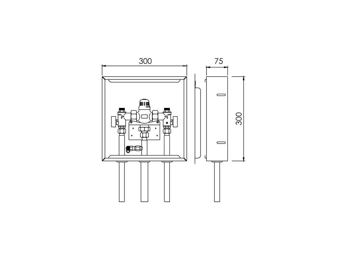 Aquablend 1000 Lock Stainless Steel Recessed Cabinet from Reece