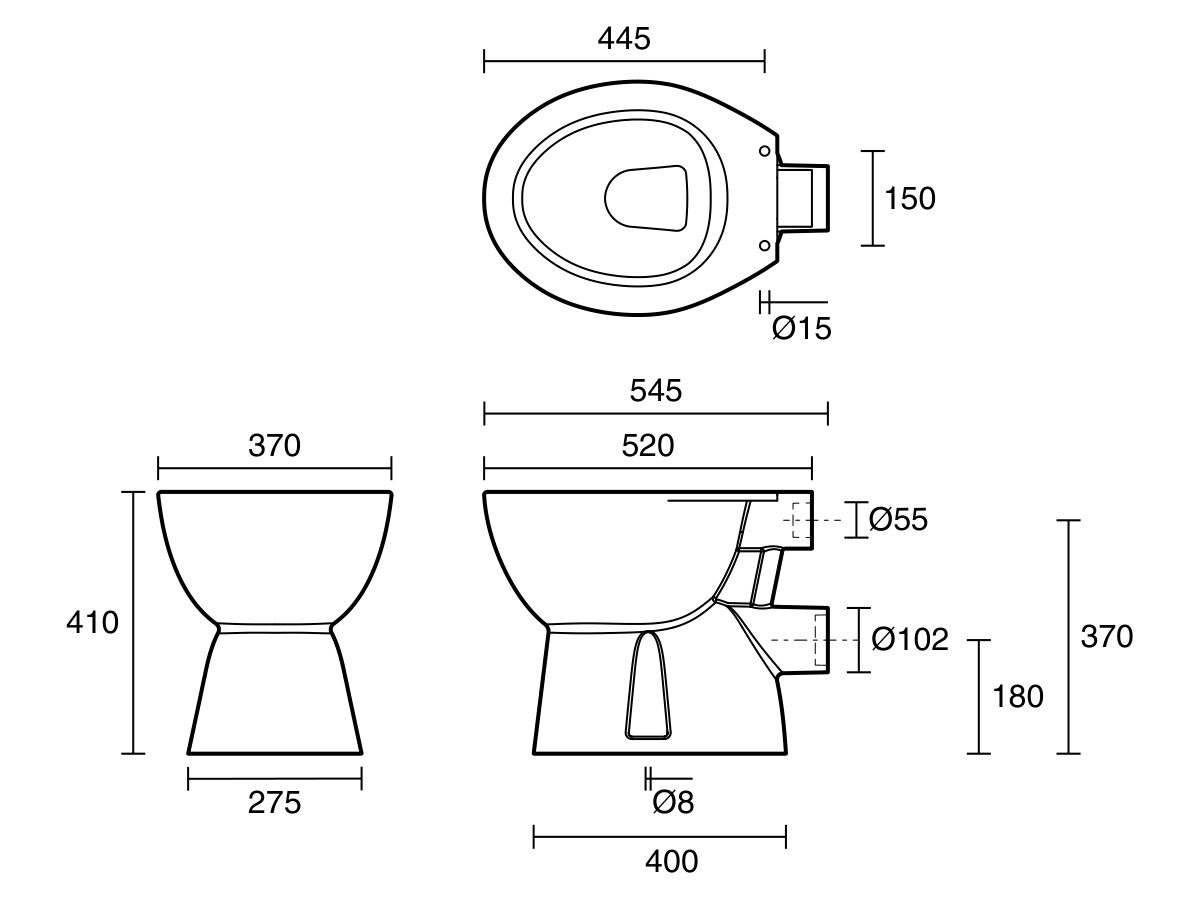 Posh Solus Concealed P Trap Pan Only White (4 Star) from Reece