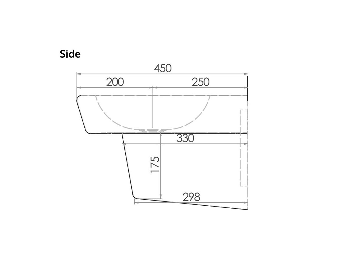 3Monkeez Wall Mounted Disabled Hand Basin 1th 500mm x 455mm Stainless ...
