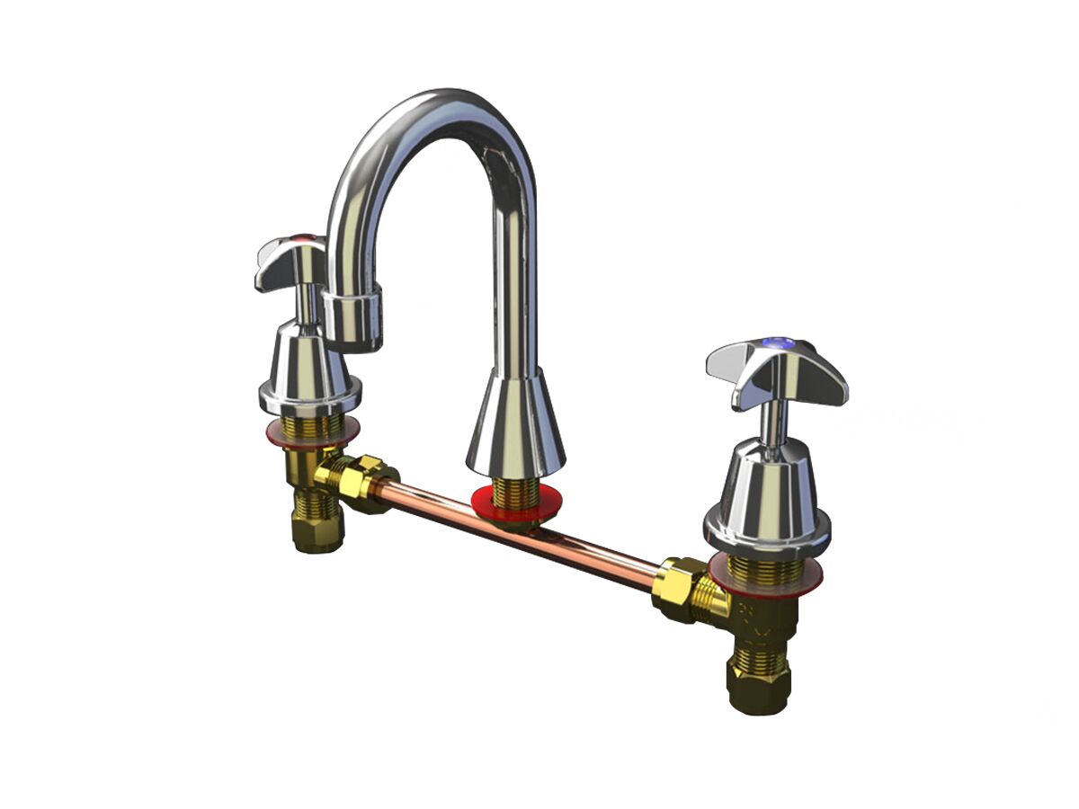 Enware Vandal Proof Basin Capstan Handle 1/4 Turn Ceramic Disc Chrome ...