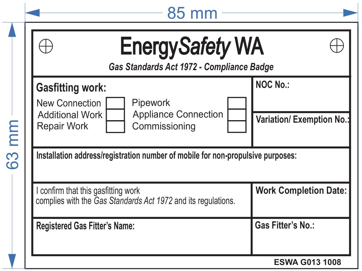 WA Gasfitting Compliance Badge from Reece