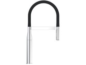 GROHE Essence Professional Pull Down Sink Mixer Tap Chrome / Black (5 ...