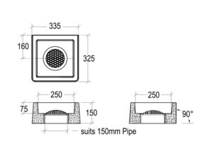 Concrete Downpipe Sump Box with PVC Grate 150mm from Reece