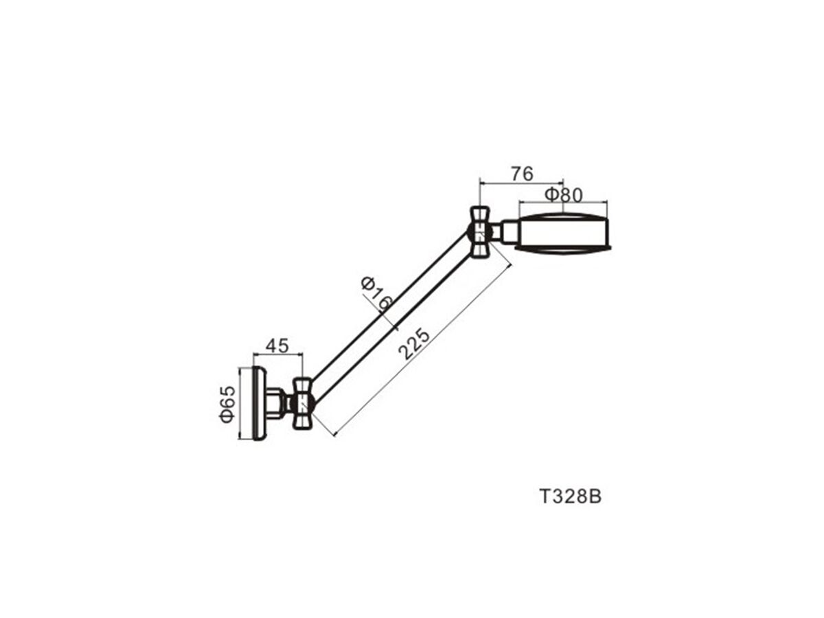 Universal All Directional Shower Arm & Head with Easy Fix Nut ...