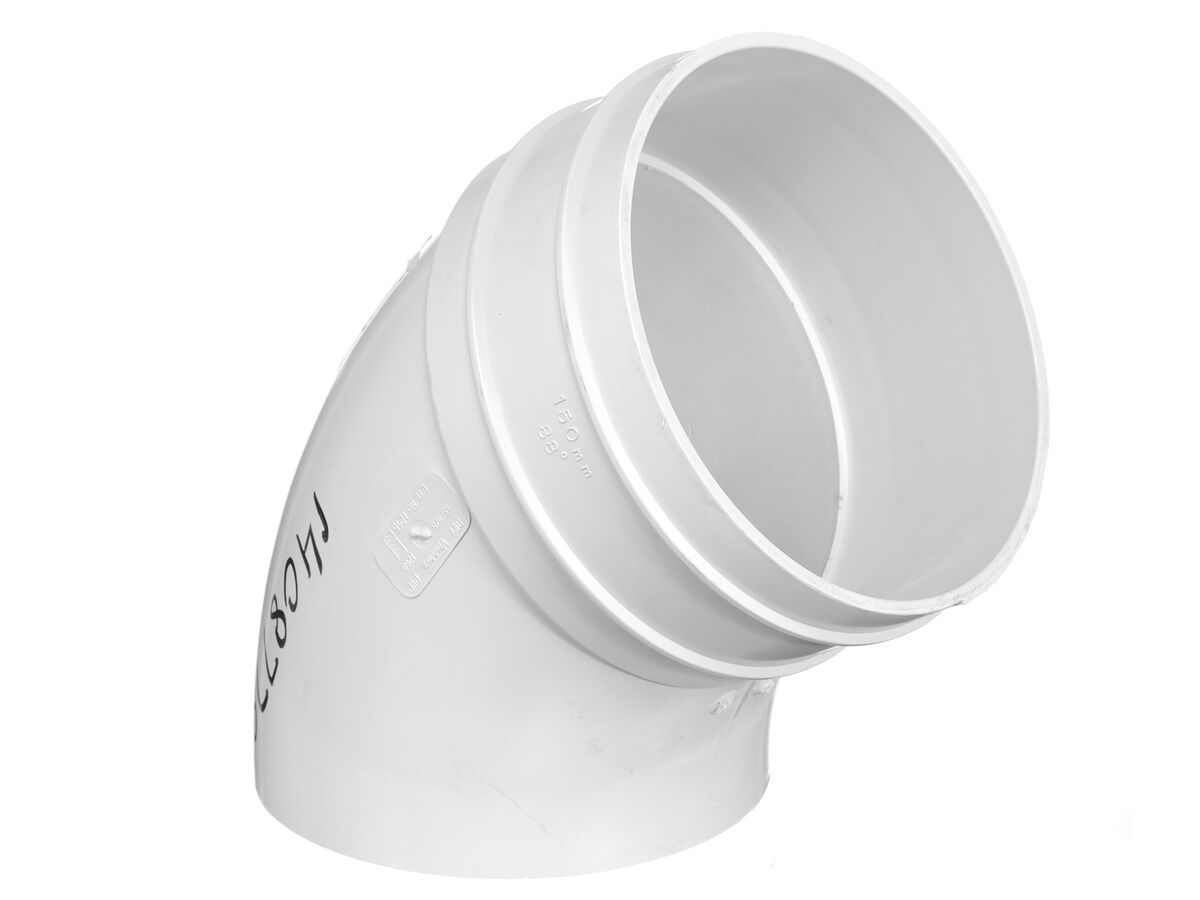 PVC DWV Manhole Drop Bend Male & Female 150mm x 60 Degree from Reece