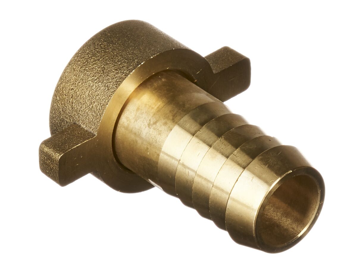 Brass Hose Nut & Tail 25 BSP x 25mm Tail from Reece