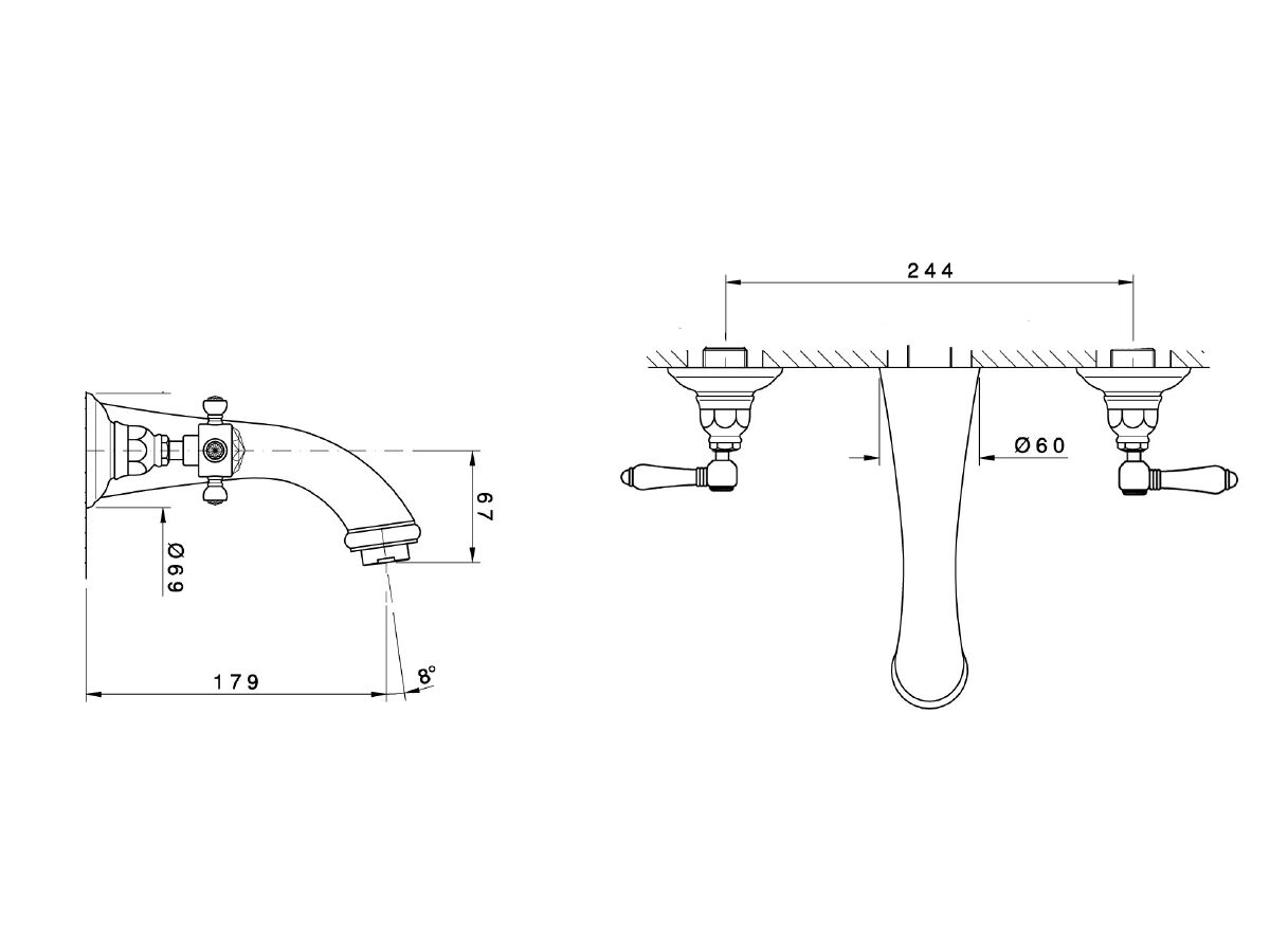 Nicolazzi Adore Wall Basin Set Chrome (4 Star) from Reece